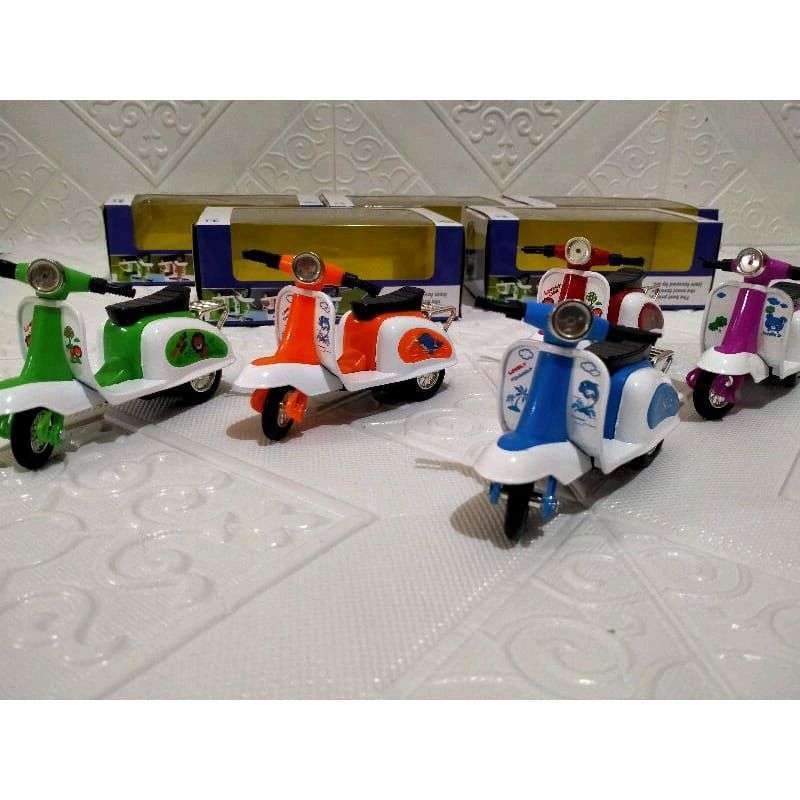 Promo Mainan Motor Vespa/mainan Mini Motorcycle Die Cast Pullback ...