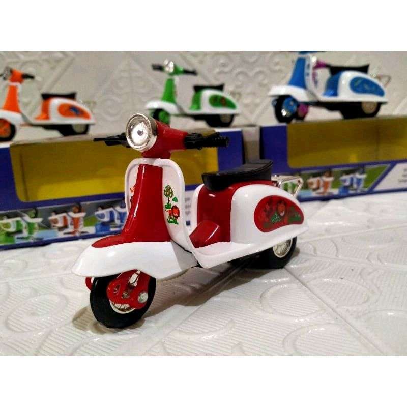 Promo Mainan Motor Vespa/mainan Mini Motorcycle Die Cast Pullback ...