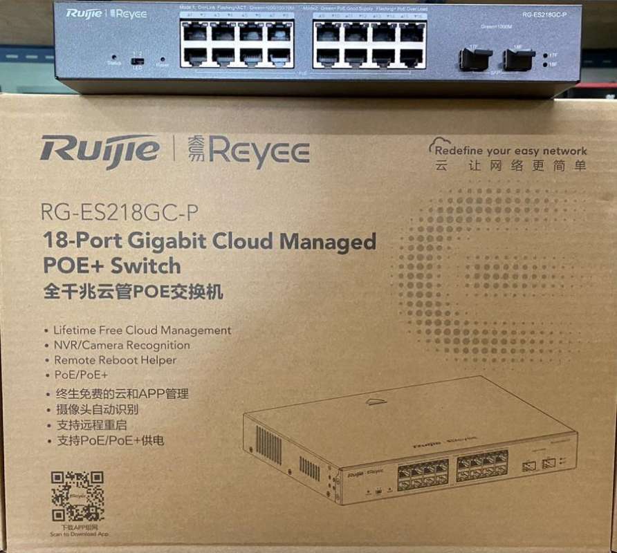 Jual REYE CLOUD MANAGED SWITCH FOR IP SURVEILLANCE RG-ES218GC-P di ...