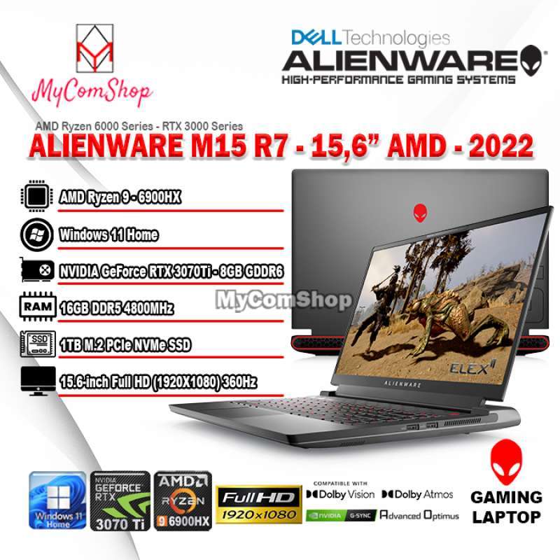 Jual ALIENWARE M15 R7 RYZEN 9 6900HX 16GB 1TB SSD RTX 3070 Ti 8GB 15,6 ...