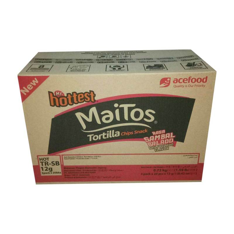 Jual Maitos Tortilla Rasa Sambal Balado 12 Gram (1dus/3pack/20pcs) Di ...