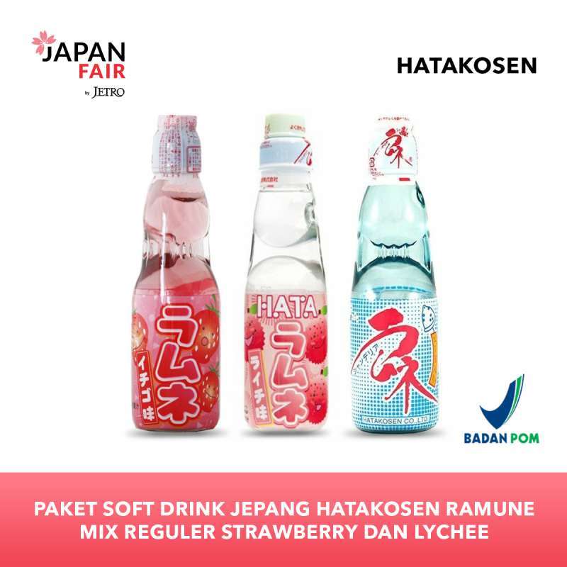 Jual Paket Soft Drink Jepang Hatakosen Ramune Mix Reguler Strawberry ...