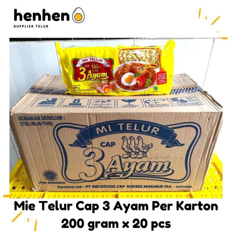 Mie Telor Cap 3 Ayam 1 Dus Gratis Ongkir 🔥 Harga Murah Januari 2026