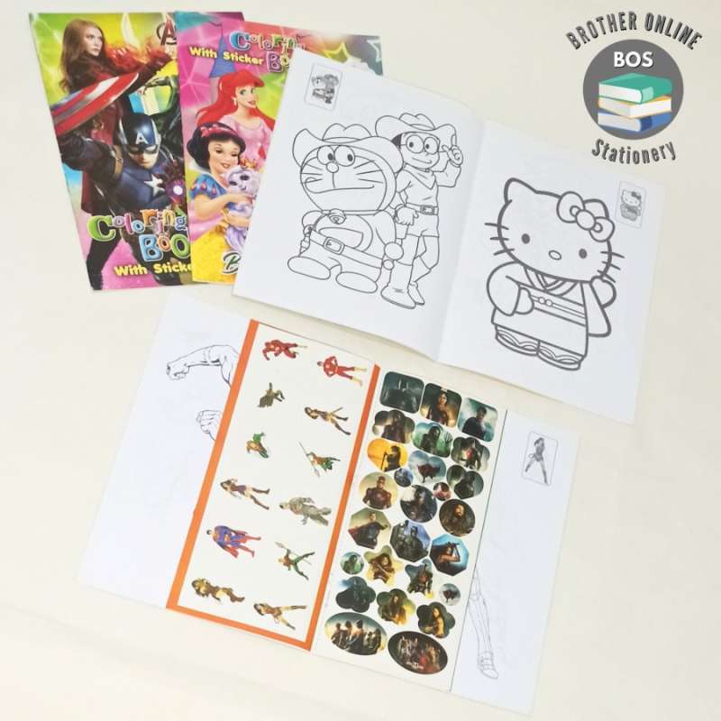 Jual BOS Buku Mewarnai+Sticker/Belajar Mewarnai Dan Menempel/Education ...