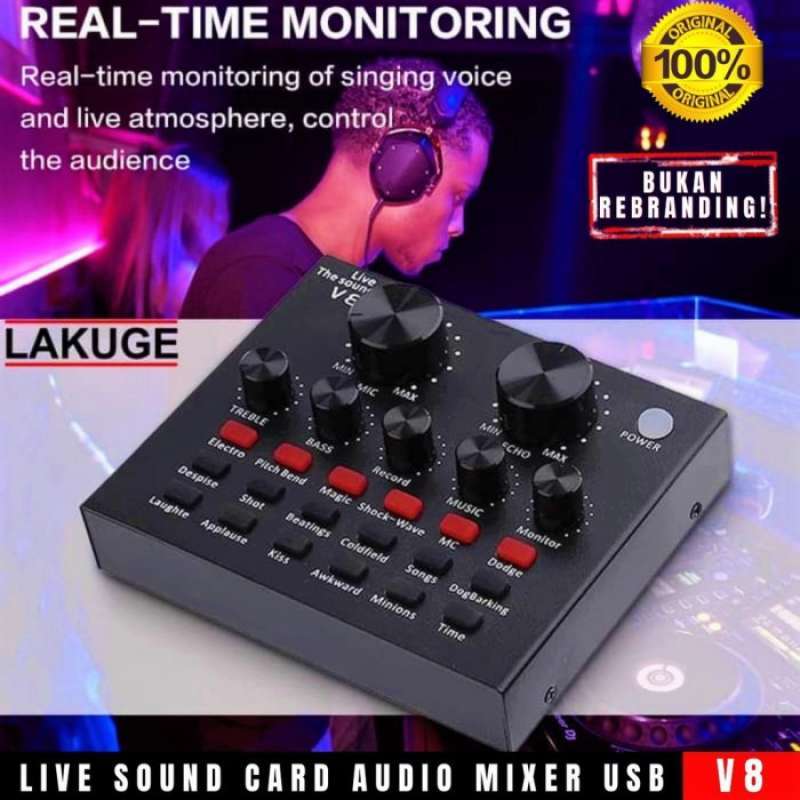 Jual Live Mixer Audio Usb External Soundcard Broadcast Microphone ...