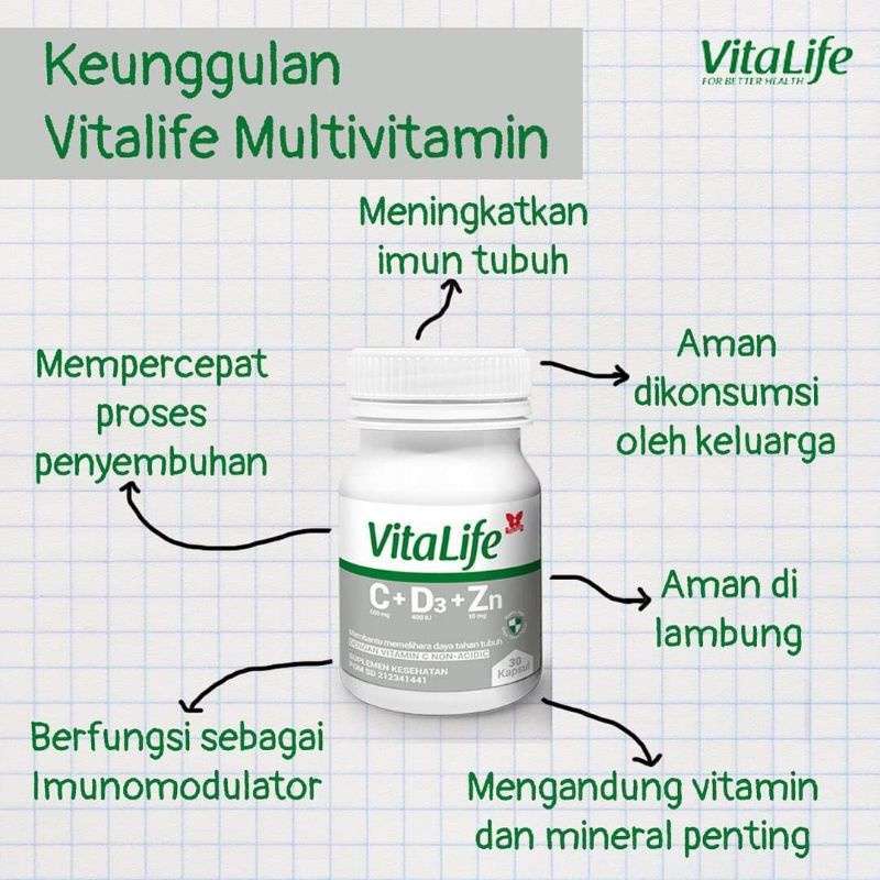 Jual Vitalife C+d3+zn Botol Isi 30 Kapsul Suplemen / Multivitamin ...