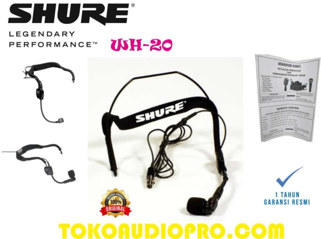 Jual Shure Wh20 Wh-20 Wh 20 Original Microphone Headset Di Seller ...