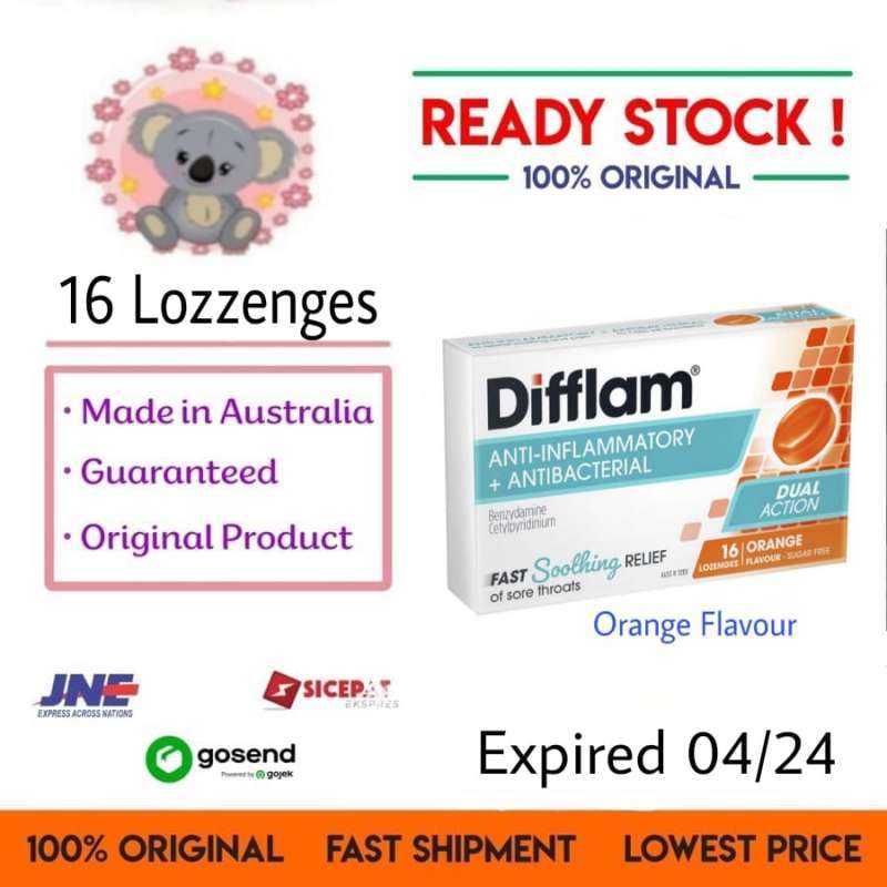 Jual Difflam Sore Throat Lozenges Orange Flavour Ori Australia Di ...