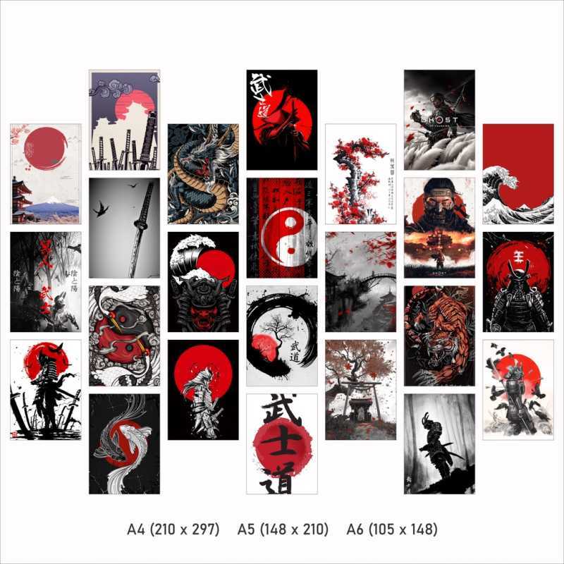 Promo [24 PCS] POSTER AESTHETIC WALL COLLAGE Kit Art A6/A5/A4 JAPANESE ...