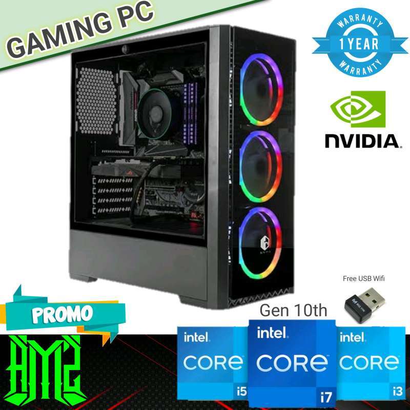 Promo PC GAMING Intel Core i3 10100F Gen 10th NVIDIA 4GB NVME 128GB ...