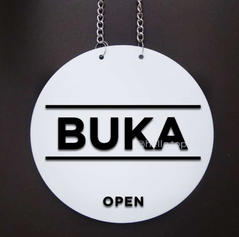 Jual Gratis Ongkir Sign Board Akrilik Classic | Open Closed Timbul ...