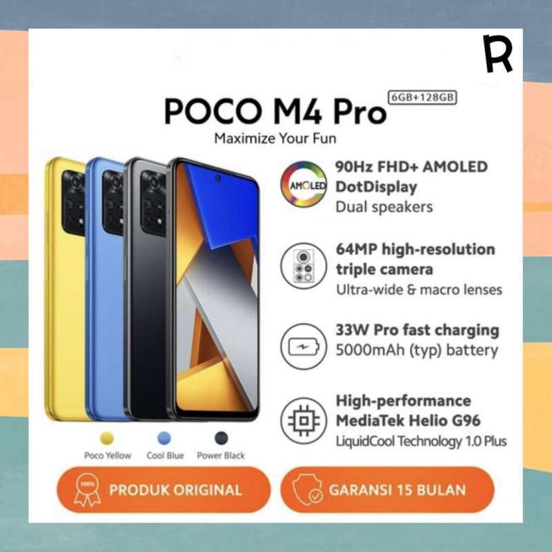 Jual Xiaomi Poco M4 Pro 6GB/128GB 64MP Triple Camera NFC Display 6.43 ...