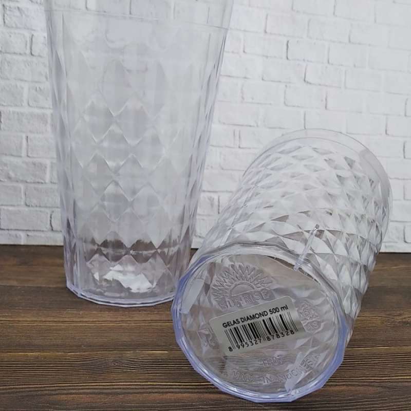 Promo Gelas Plastik Bening Diamond 1 Lusin Diskon 26% Di Seller Odettee ...