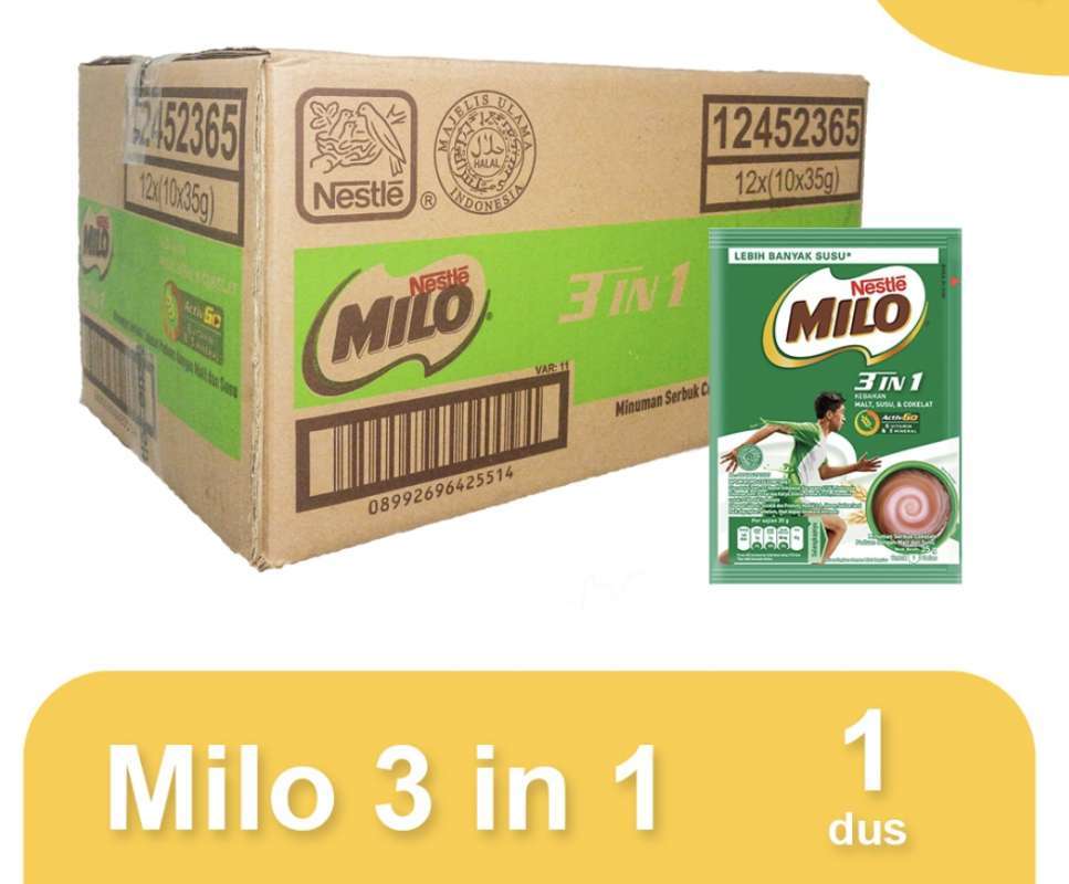 Jual Milo 3 in 1 isi 120 sachet x 35g / Milo 3 in 1 dus / Susu Milo ...