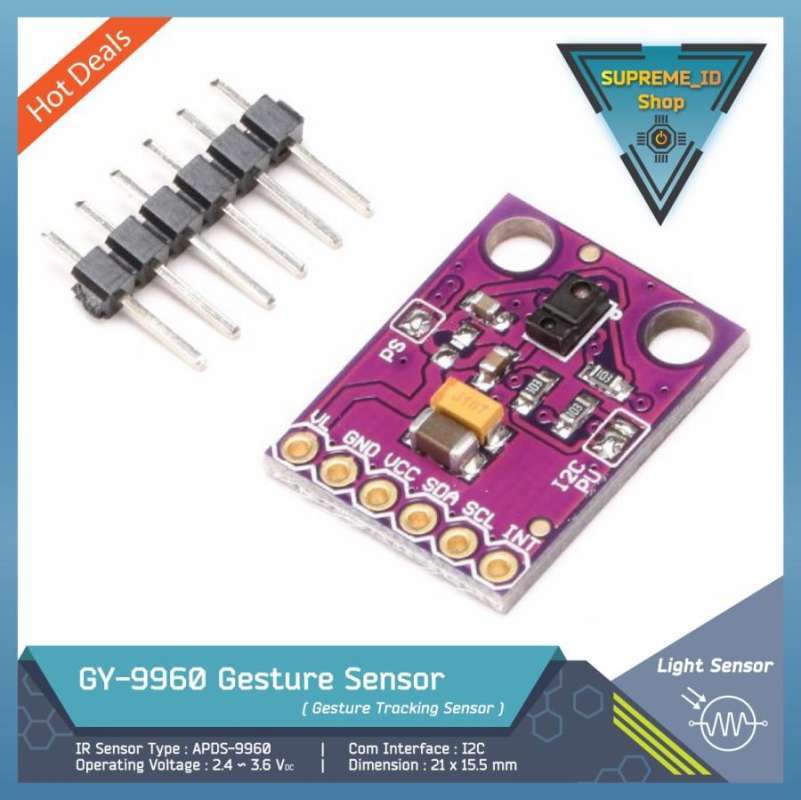Jual GY-9960 APDS-9960 Gesture Sensing Tracking Sensor I2C Interface ...