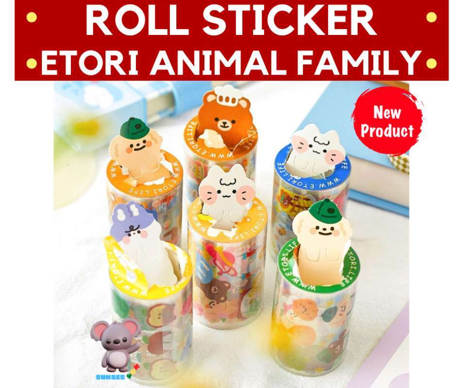 Jual Stiker Gulung / Roll Deco Sticker ETORI ANIMAL FAMILY - Motif C di ...