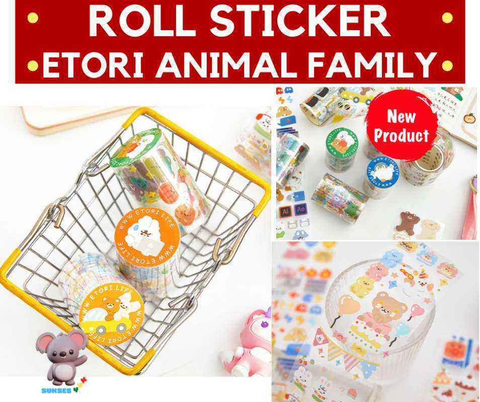 Jual Stiker Gulung / Roll Deco Sticker ETORI ANIMAL FAMILY - Motif C di ...