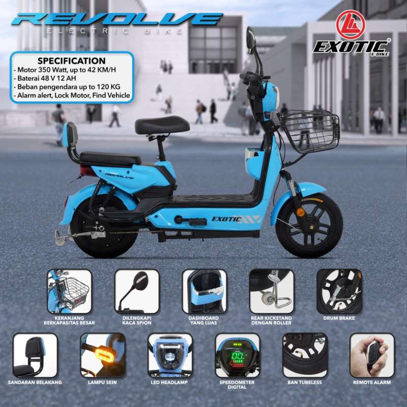 Promo Sepeda Listrik E-bike Exotic Revolve 48 Volt 12 Ah Diskon 16% Di ...