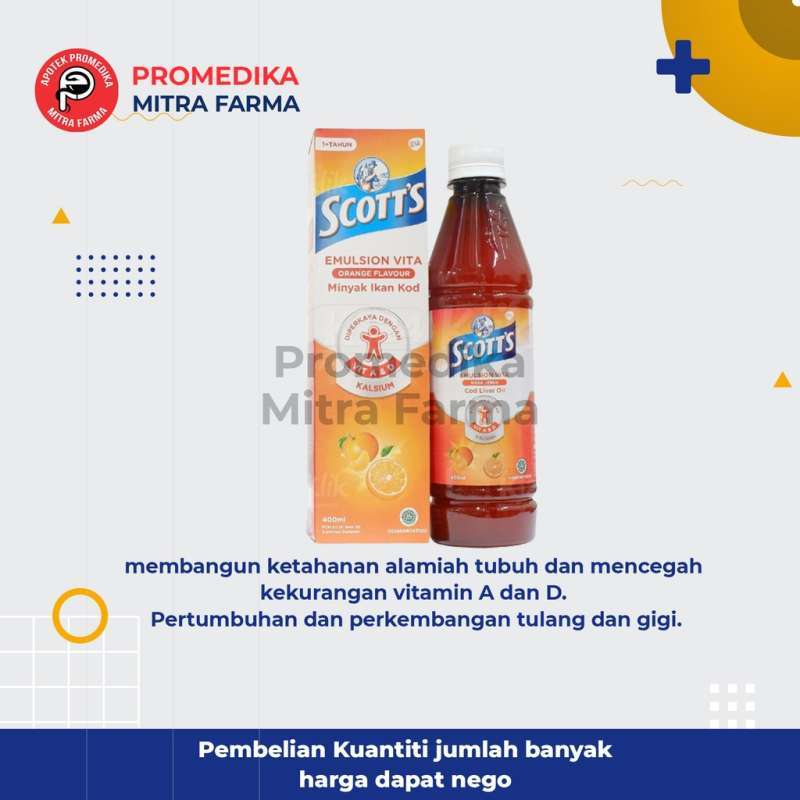 Jual Scott's Emulsion 200 ml Syrup / Botol / Vitamin Untuk Tulang Dan ...