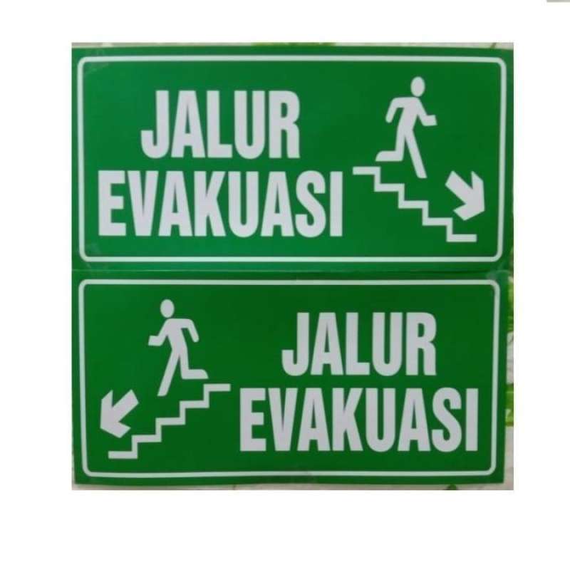 Jual sign akrilik jalur evakuasi tangga / sign sticker rambu pintu ...