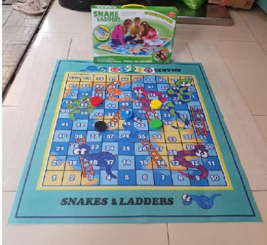 Jual Mainan Uar Tangga Karpet Snake And Ladders Giant Game Ular Tangga ...
