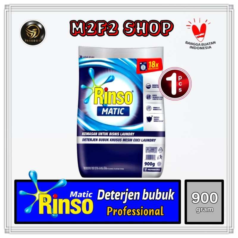 Promo Rinso Matic Professional Deterjen Sabun Cuci Baju Bubuk 900 gr ...