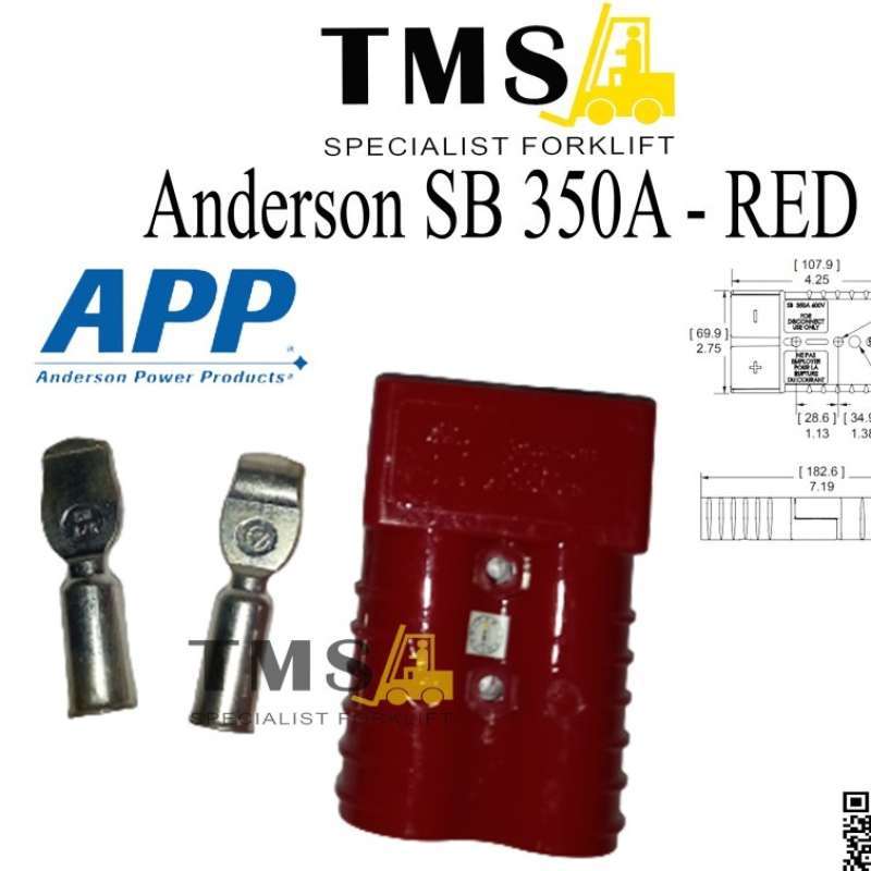 Jual Socket Battery Anderson 350A 600V RED FOR FORKLIFT di Seller TMS ...