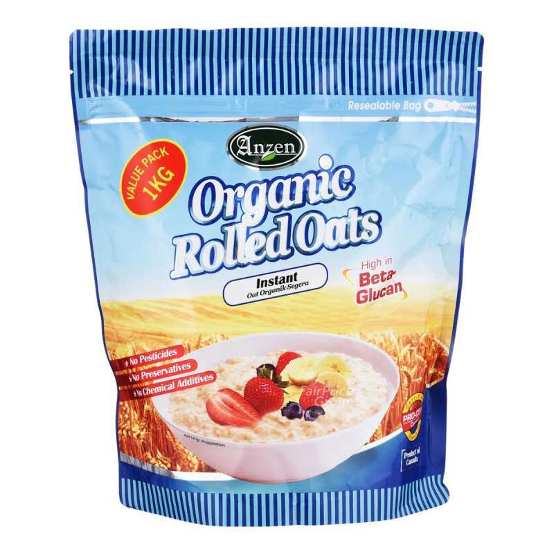 Jual Anzen Organic Rolled Oats Instant 1kg di Seller BisQuitto Shop ...