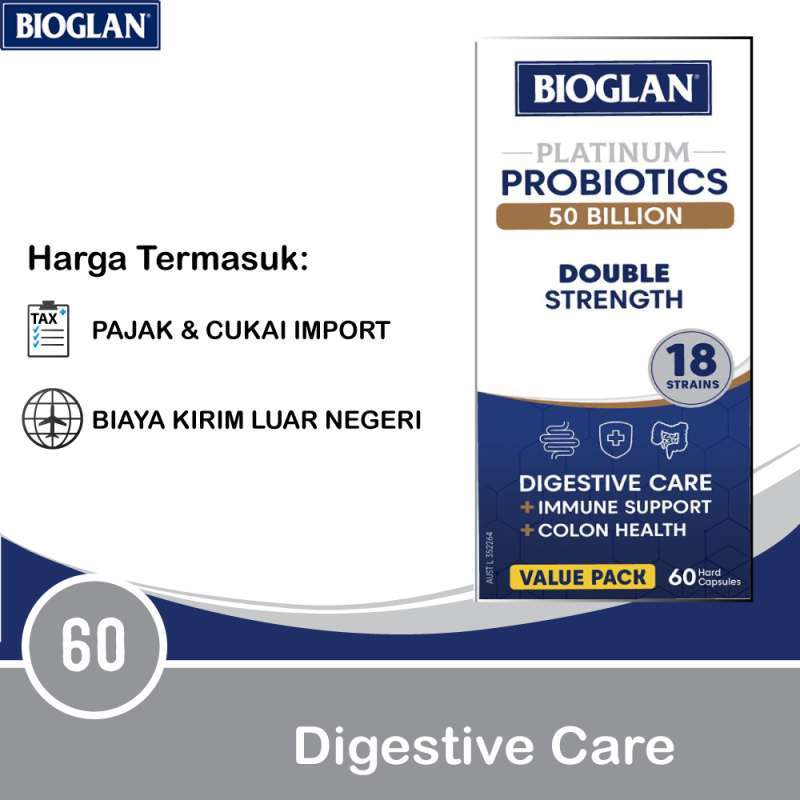 Promo Bioglan Platinum Probiotic 50 Billion [60 Capsules] Diskon 40% Di ...