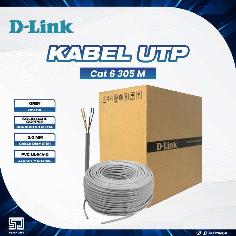 Jual D-link Cat6 Utp 23awg, Easy Pull Box, 305m Box Cable Di Seller ...