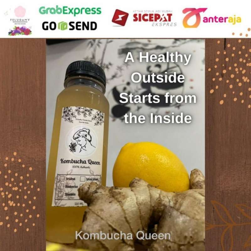 Jual Kombucha Tea Minuman Probiotic Drink Teh Fermentasi Kombucha Queen - Lemon Ginger Di Seller ...