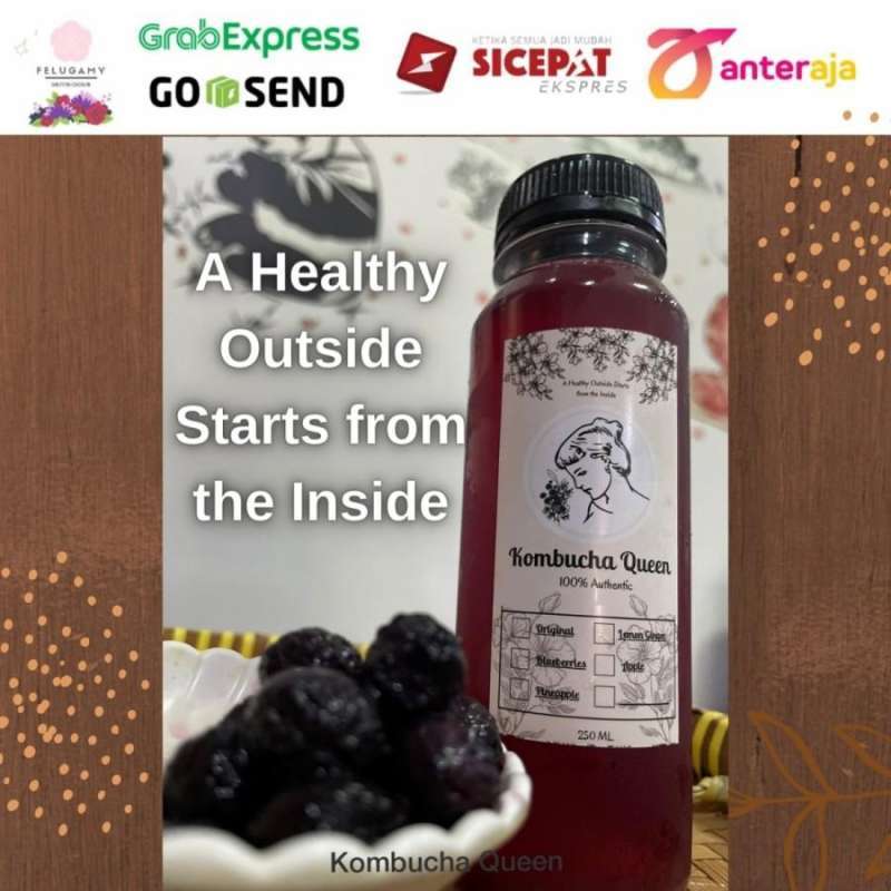 Jual Kombucha Tea Minuman Probiotic Drink Teh Fermentasi Kombucha Queen - Lemon Ginger Di Seller ...