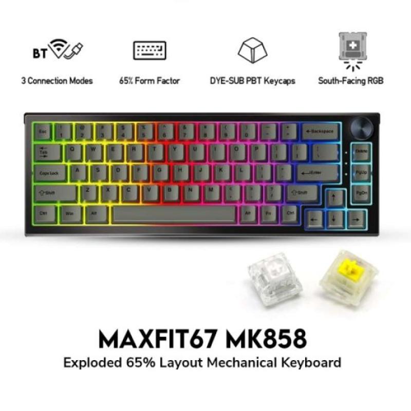 Promo Fantech Maxfit67 Wireless Hitam Hotswapable Mechanical Keyboard ...