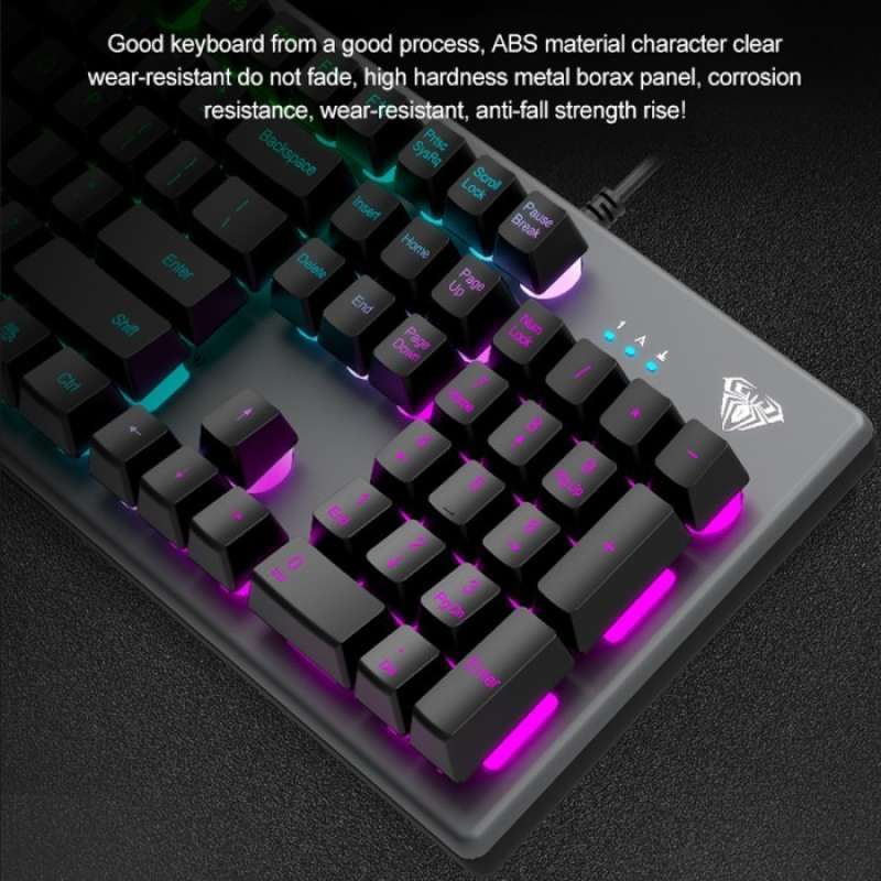 Promo Keyboard Gaming Membrane Aula S-2056 Round- New Led Rgb Macro ...