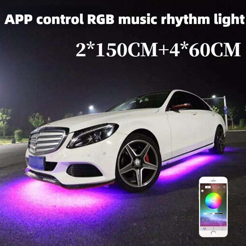Promo Lampu Strip Underglow LED Mobil Fleksibel. Lampu Neon RGB Kontrol ...