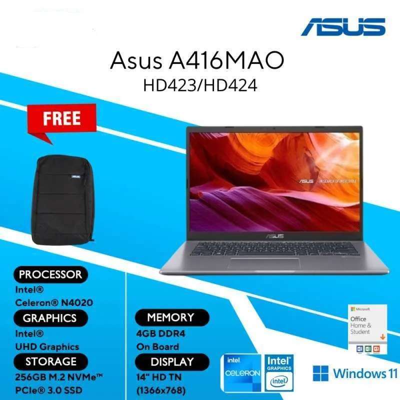 Jual Asus A416mao-hd423/asus A416mao-hd424 - Celeron® N4020-4gb-256gb ...