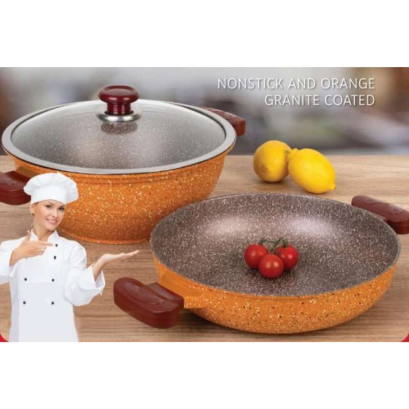 Jual Panci German Wok Skillet 32 cm and stewpot 30 CM Panci Set Granite ...