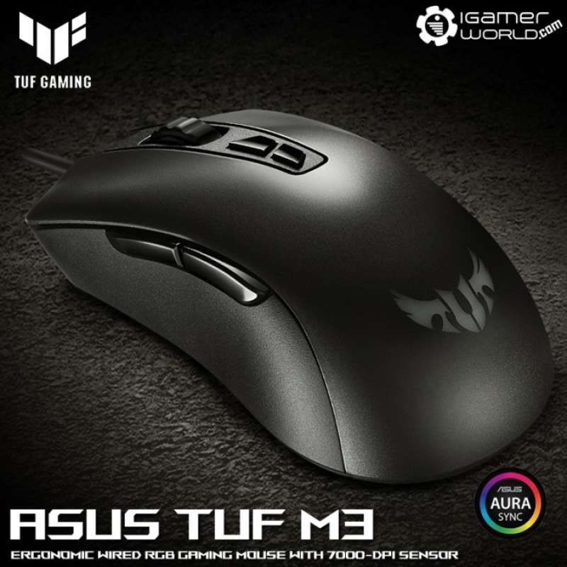 Promo Asus Tuf Gaming M3 Ergonomic Wired Rgb Gaming Mouse With 7000-Dpi ...