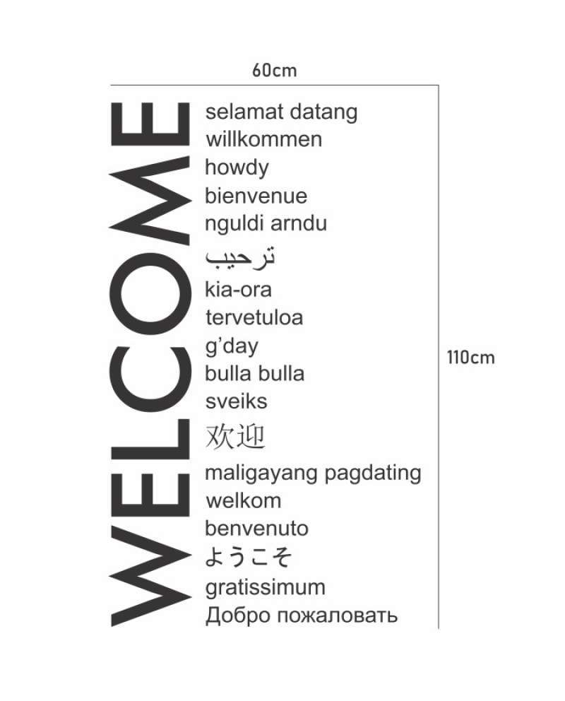 Jual Wall Stiker Welcome Multi Bahasa Sticker Dinding Kantor Toko Kafe ...