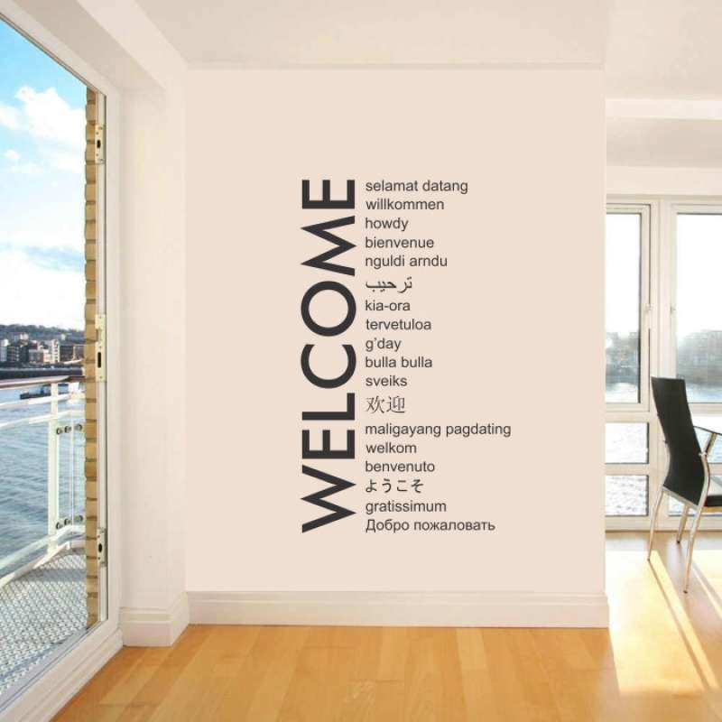 Jual Wall Stiker Welcome Multi Bahasa Sticker Dinding Kantor Toko Kafe ...