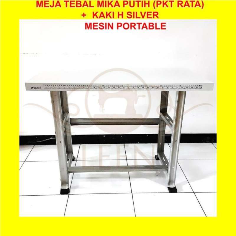 Jual Meja & Kaki Set Mesin Jahit Portable Tebal Mika Putih - H Silver ...