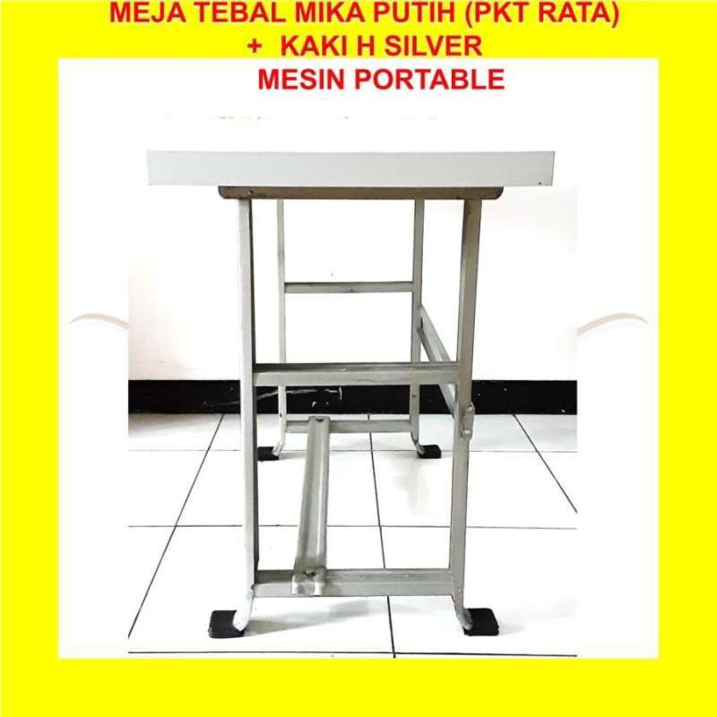 Jual Meja & Kaki Set Mesin Jahit Portable Tebal Mika Putih - H Silver ...