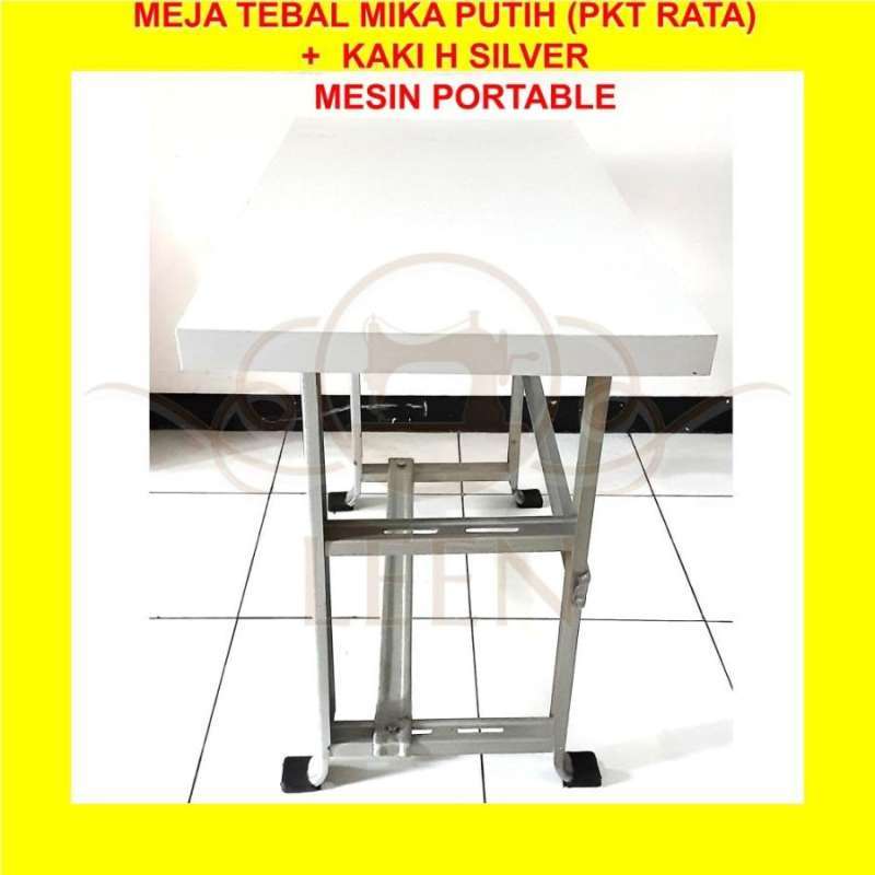 Jual Meja & Kaki Set Mesin Jahit Portable Tebal Mika Putih - H Silver ...