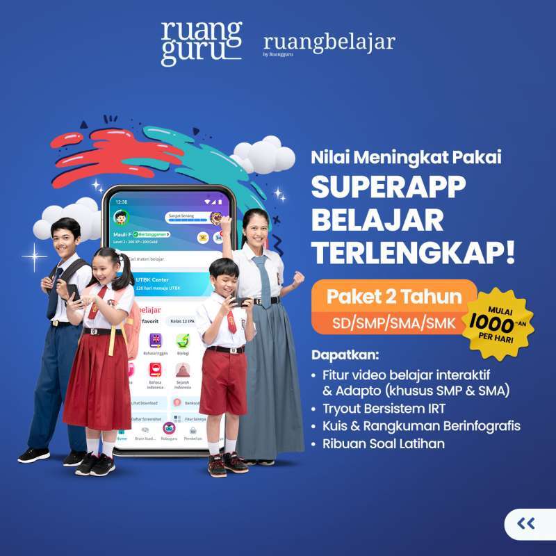 Cara Daftar Ruang Guru dan Harga Paketnya - Blibli Friends