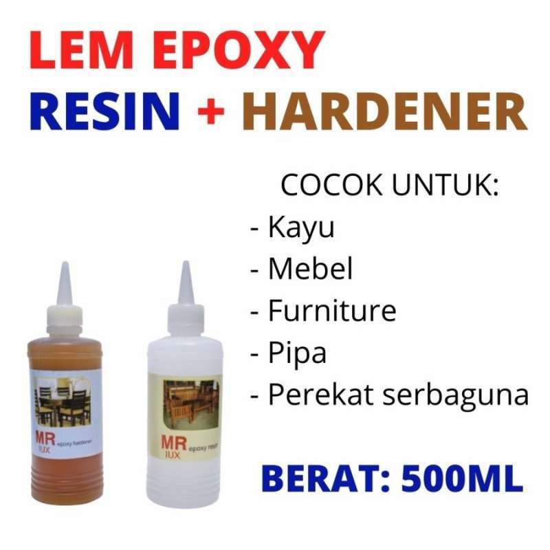 Jual Lem EPOXY 2 Komponen MR LUX Kemasan 500 Gram per Set Botol di ...