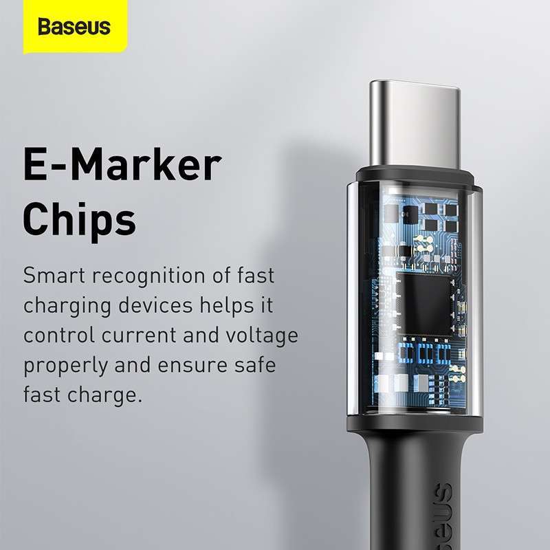 Promo BASEUS Kabel Data Type C To Type C 100W HIGH DENSITY Braided 1m Putih Diskon 20 Di