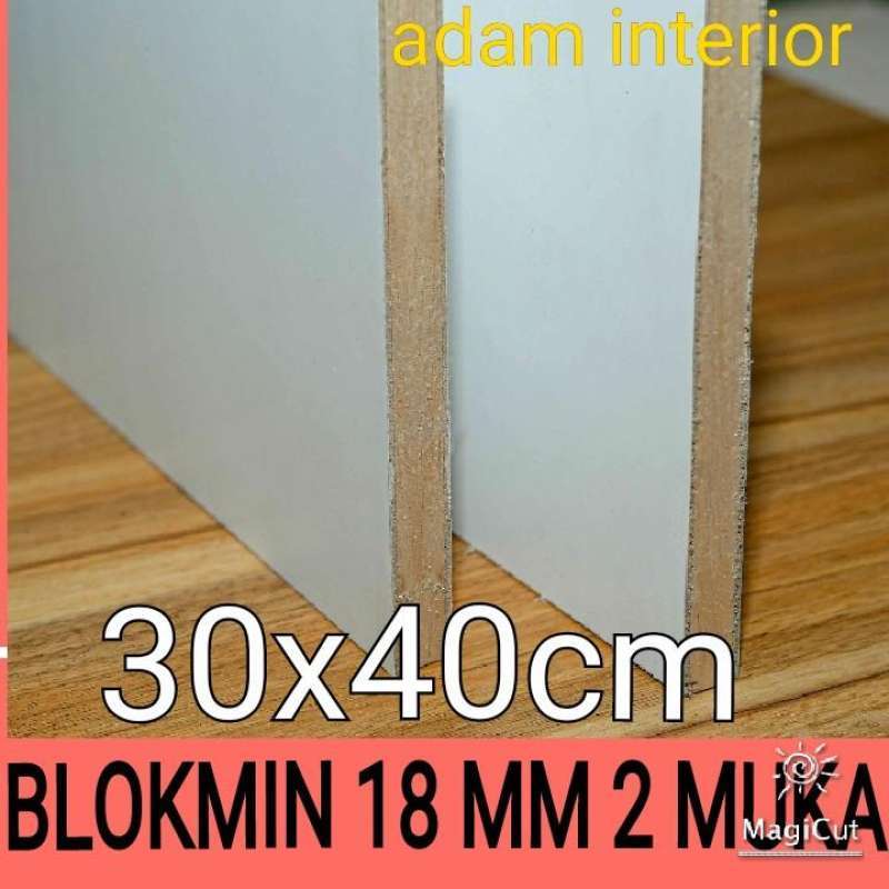 Jual Triplek Blokmin 18mm 2Muka Ukuran 30x40cm ||Blokboard Melamin 2 ...