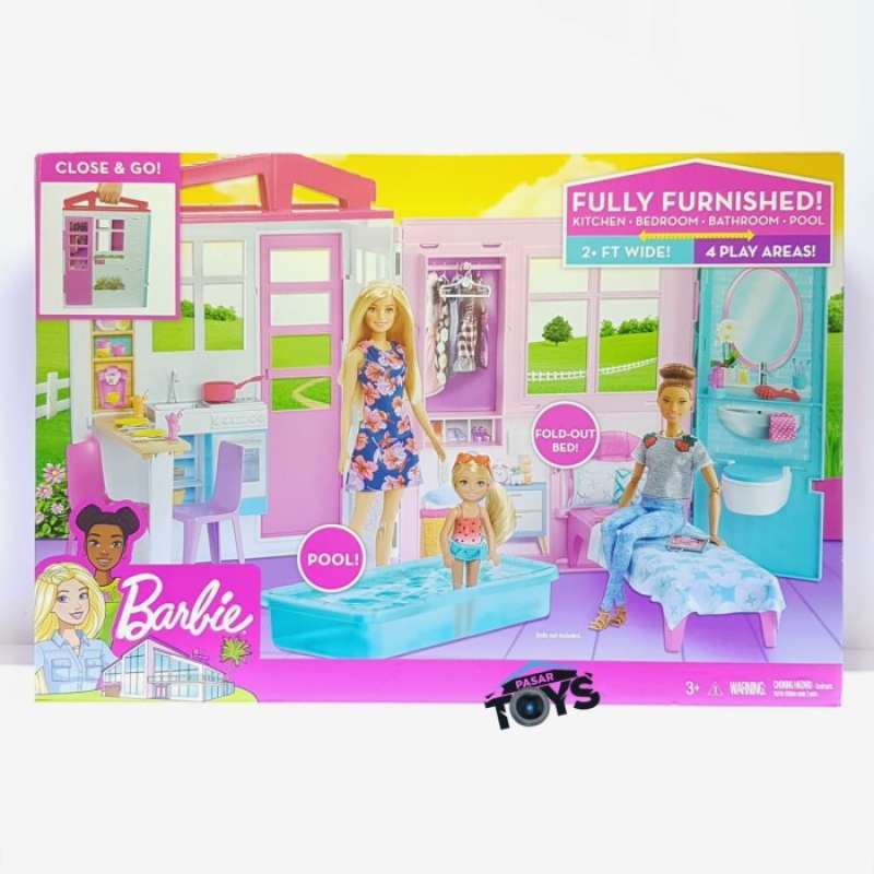 Jual Barbie Full Furnished House Playset Close & Go! By Mattel di ...