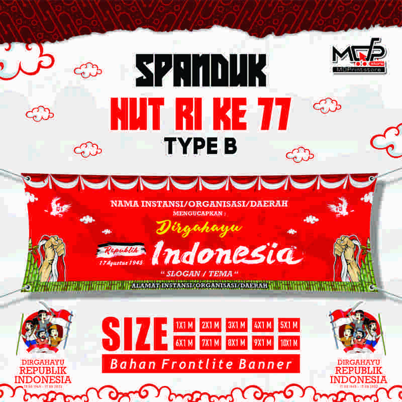 Jual Spanduk Hut Ri 2x1 Meter Kemerdekaan Banner Agustusan Custom Nama ...