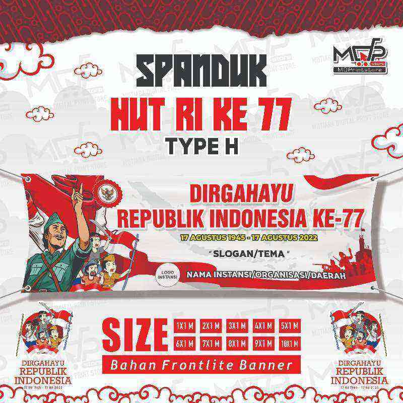 Jual SPANDUK HUT RI 2X1 METER KEMERDEKAAN BANNER AGUSTUSAN CUSTOM NAMA ...